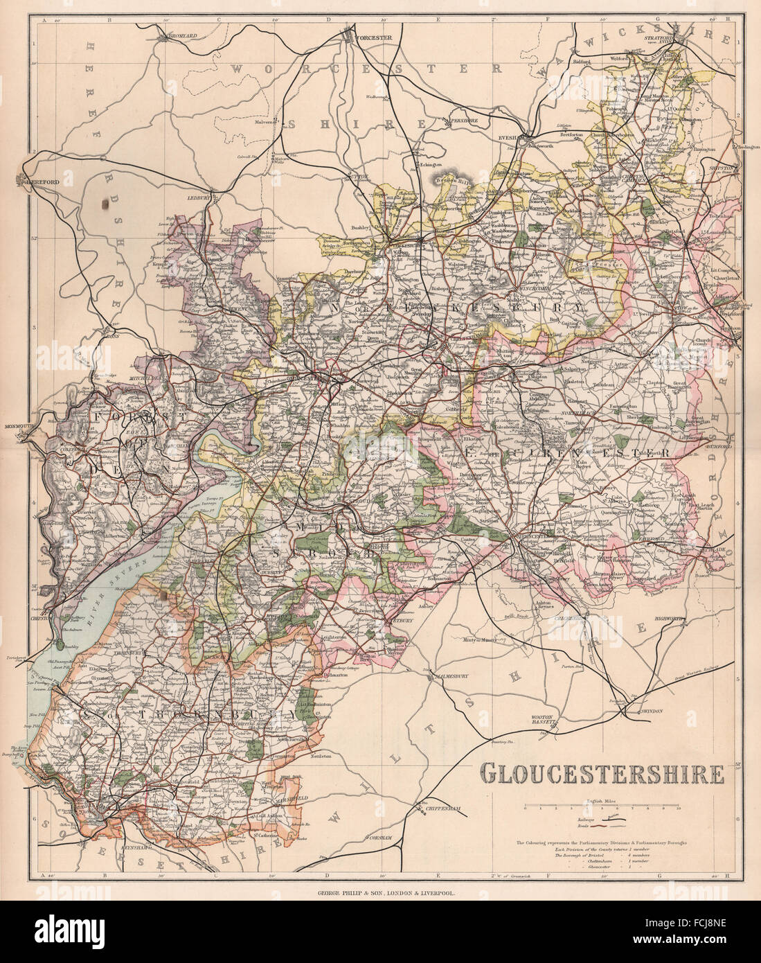 Gloucestershire map hi-res stock photography and images - Alamy