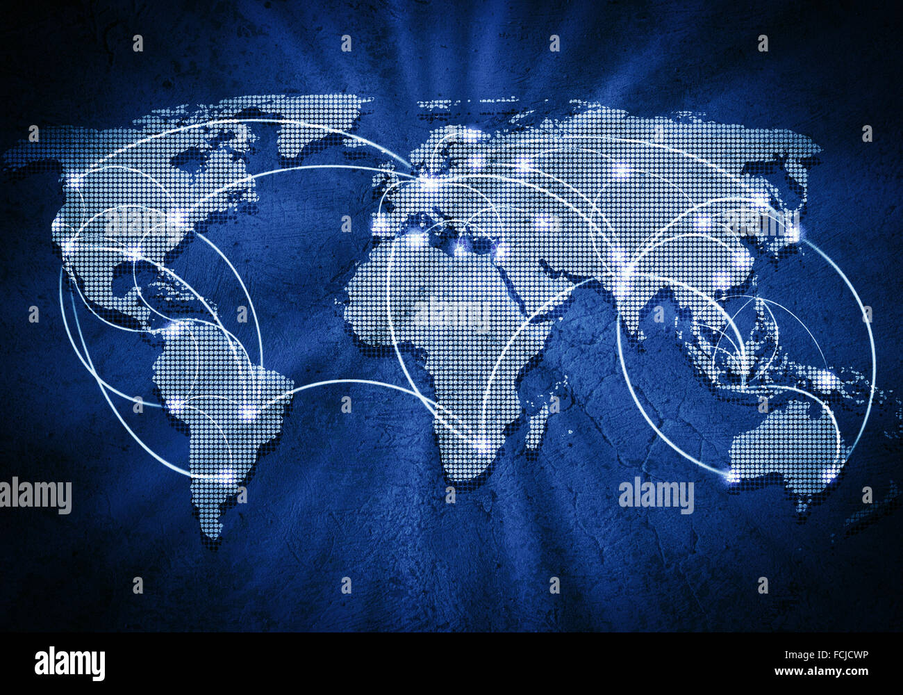 Background image with world map and connection lines Stock Photo - Alamy