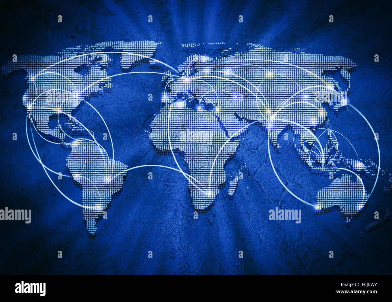 Background image with world map and connection lines Stock Photo - Alamy