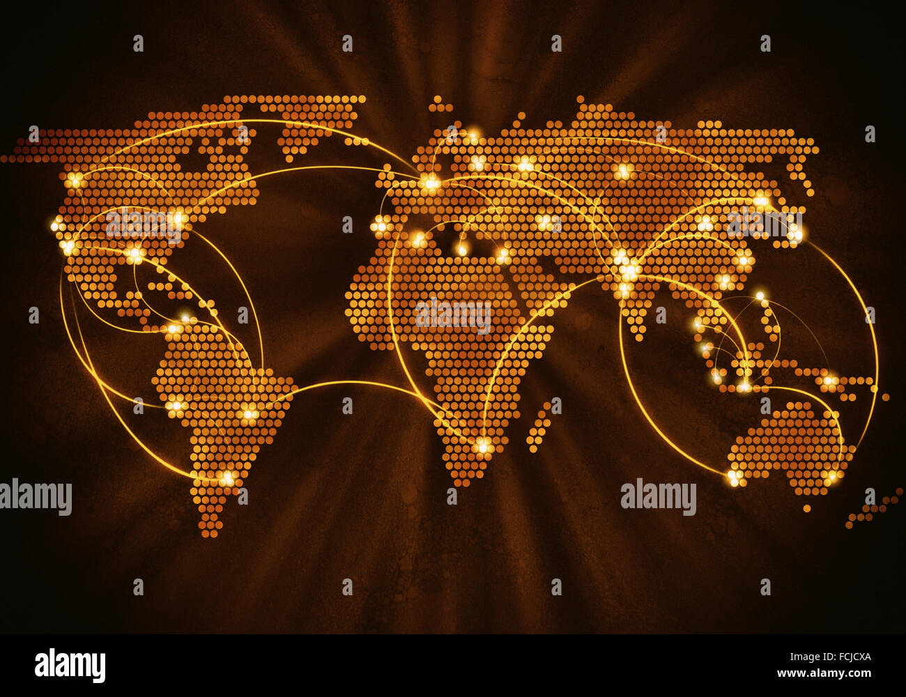 Background image with world map and connection lines Stock Photo - Alamy