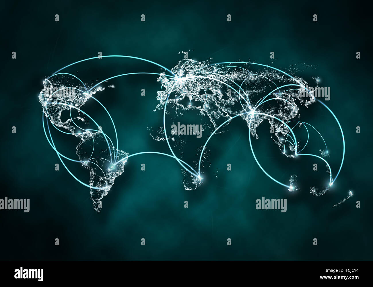 Background image with world map and connection lines Stock Photo - Alamy