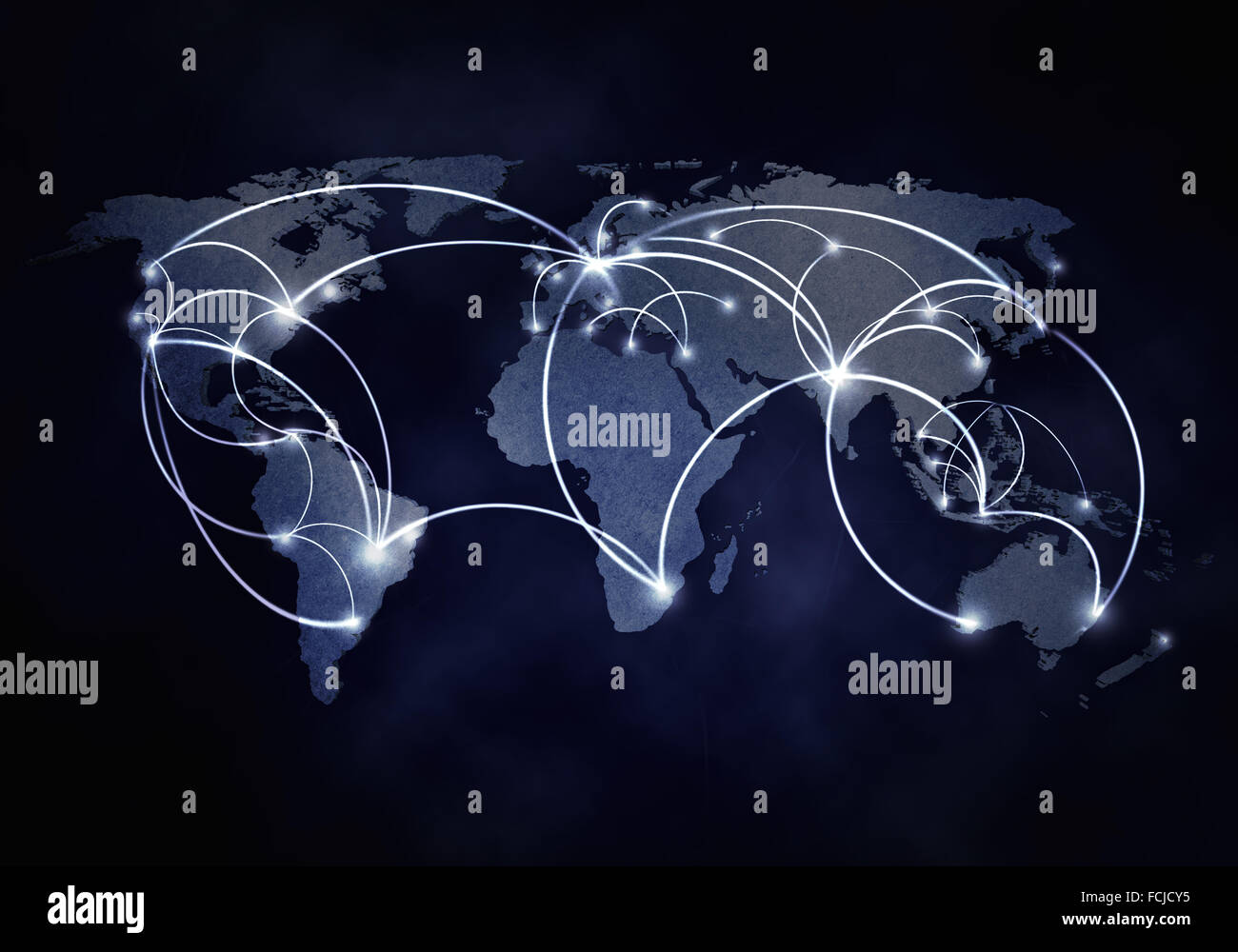 Background image with world map and connection lines Stock Photo - Alamy
