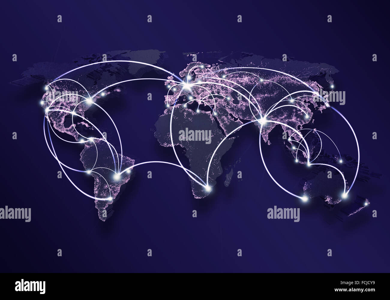 Background image with world map and connection lines Stock Photo - Alamy