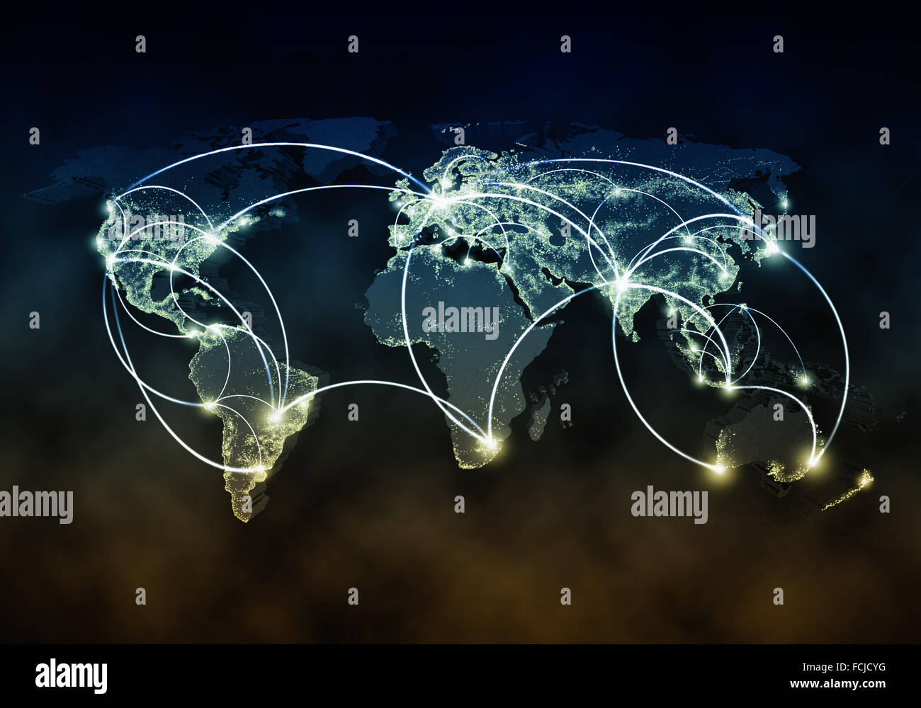 Background image with world map and connection lines Stock Photo - Alamy