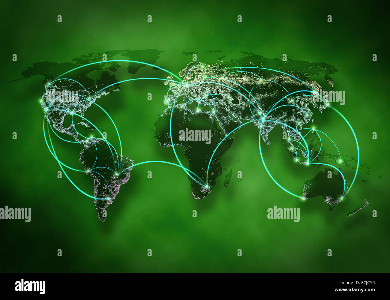 Background image with world map and connection lines Stock Photo - Alamy