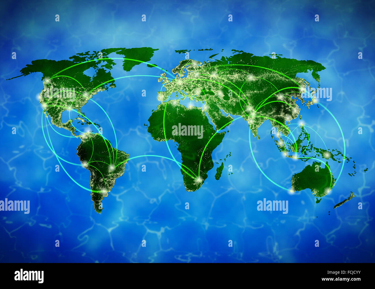 Background image with world map and connection lines Stock Photo - Alamy