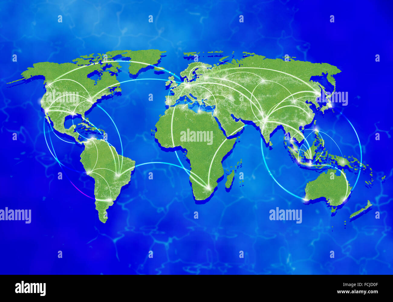 Background image with world map and connection lines Stock Photo - Alamy