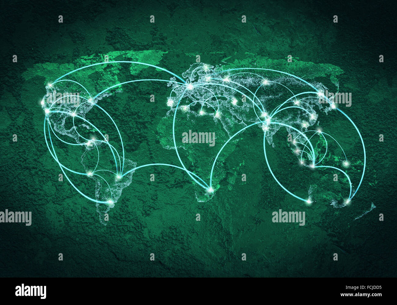 Background image with world map and connection lines Stock Photo - Alamy
