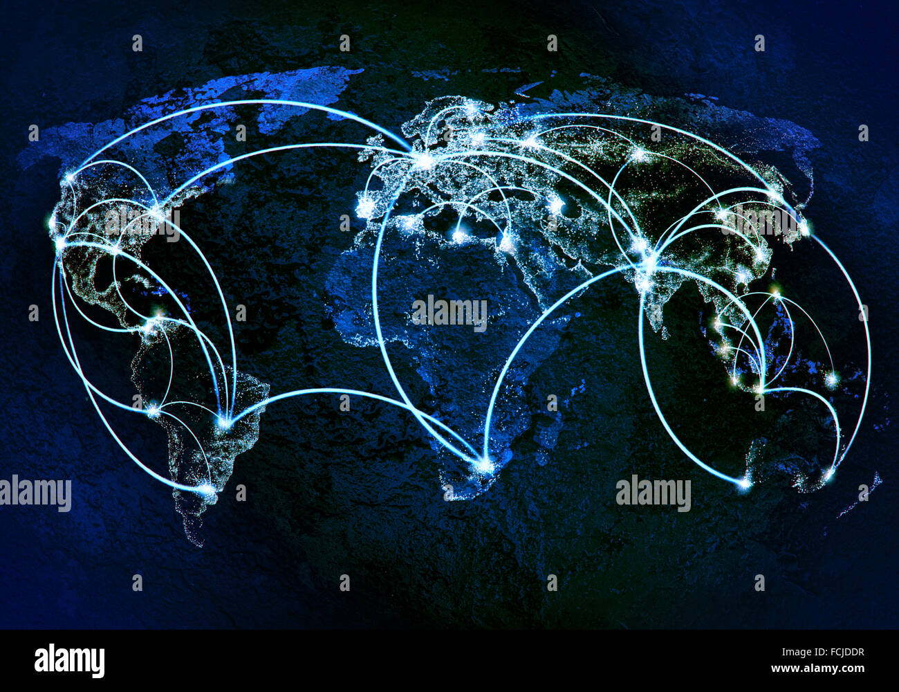 Background image with world map and connection lines Stock Photo - Alamy