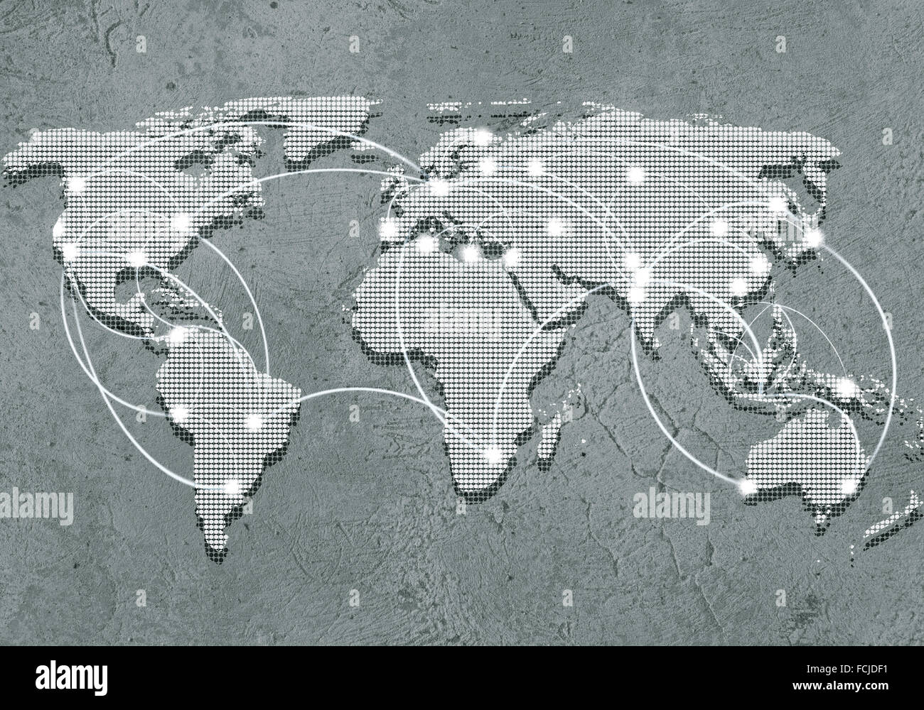 Background image with world map and connection lines Stock Photo - Alamy
