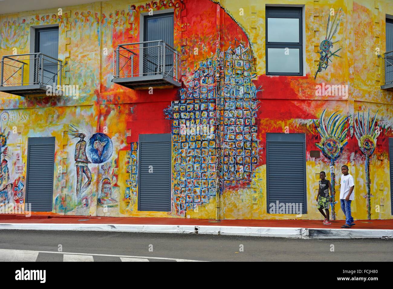 mural painting, by artists Joel Nankin and Antoine Nabajoth, on the ...