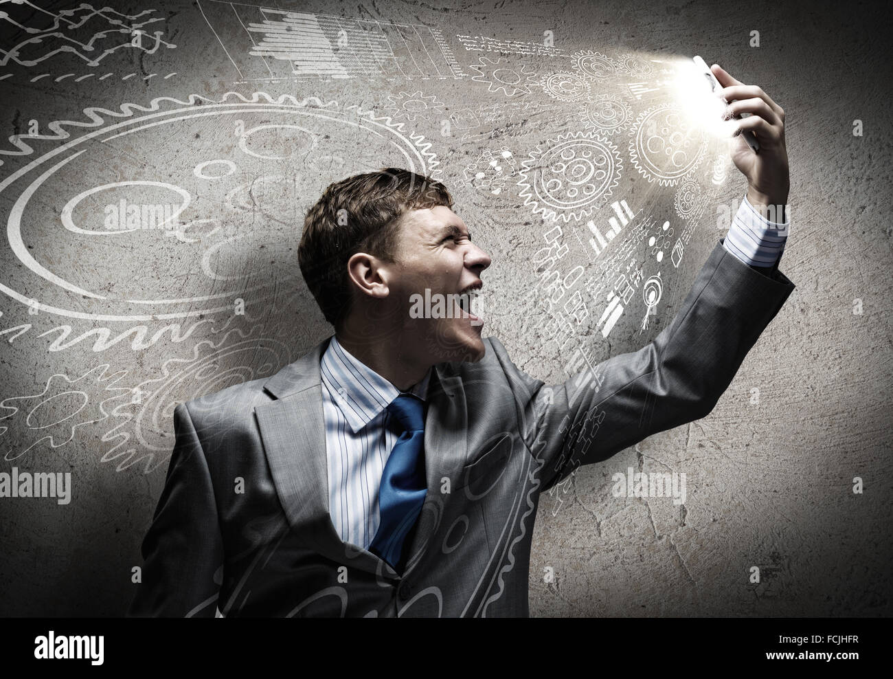 Furiously screaming hi-res stock photography and images - Alamy