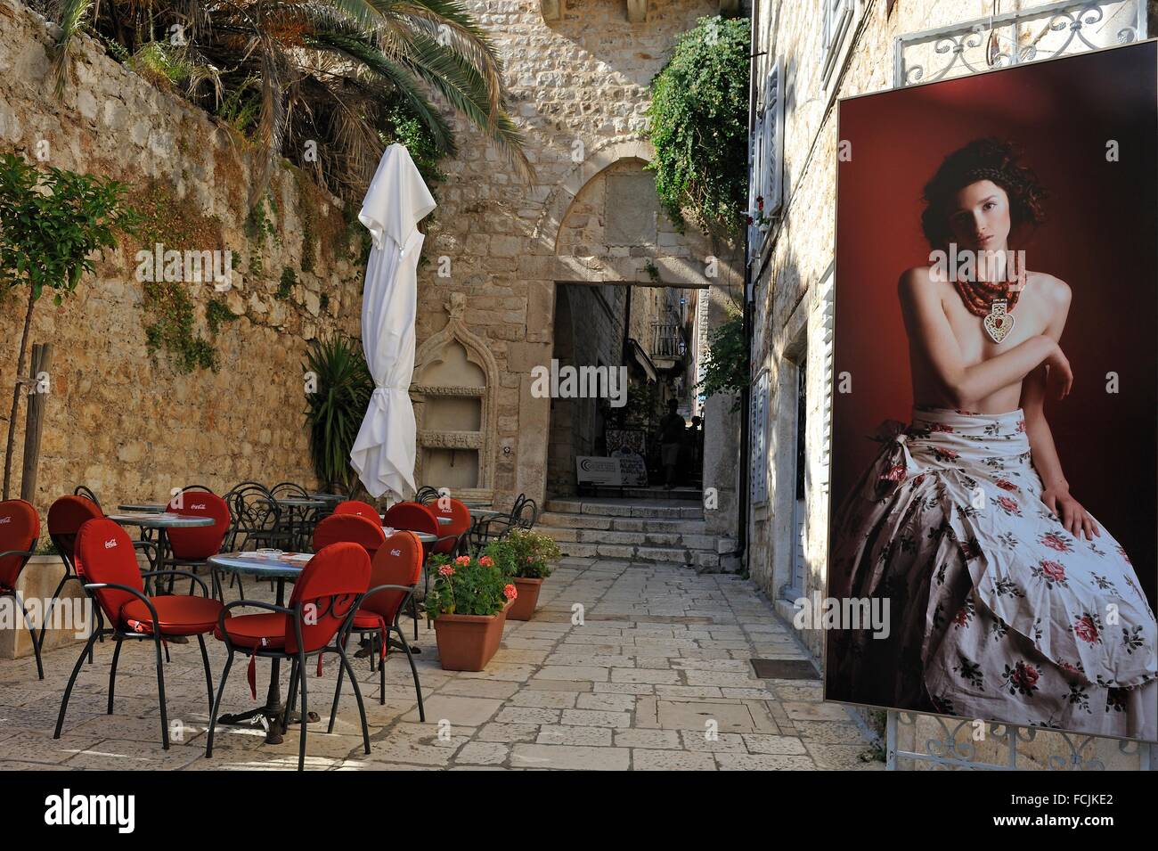 jewelry Tanja Curin sign on small square in front of old town gate ...