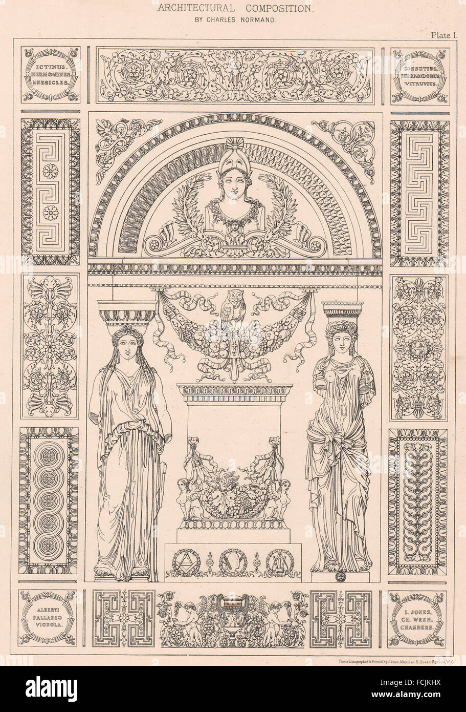 CLASSICAL ARCHITECTURE: Architectural Composition, antique print 1902 ...