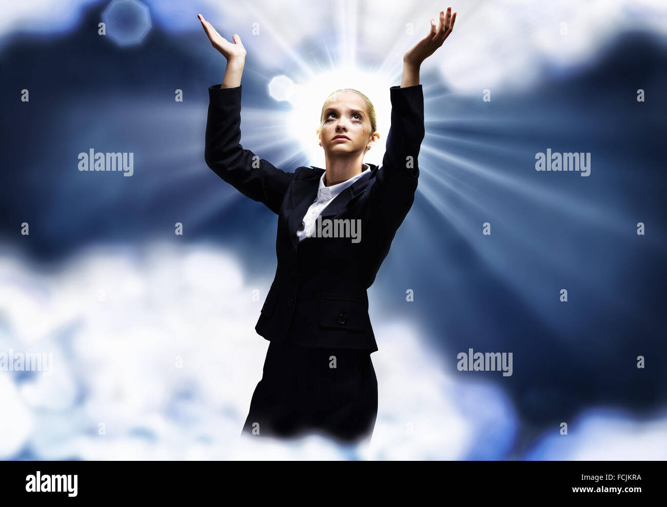 Young crying businesswoman not loosing faith in success Stock Photo - Alamy