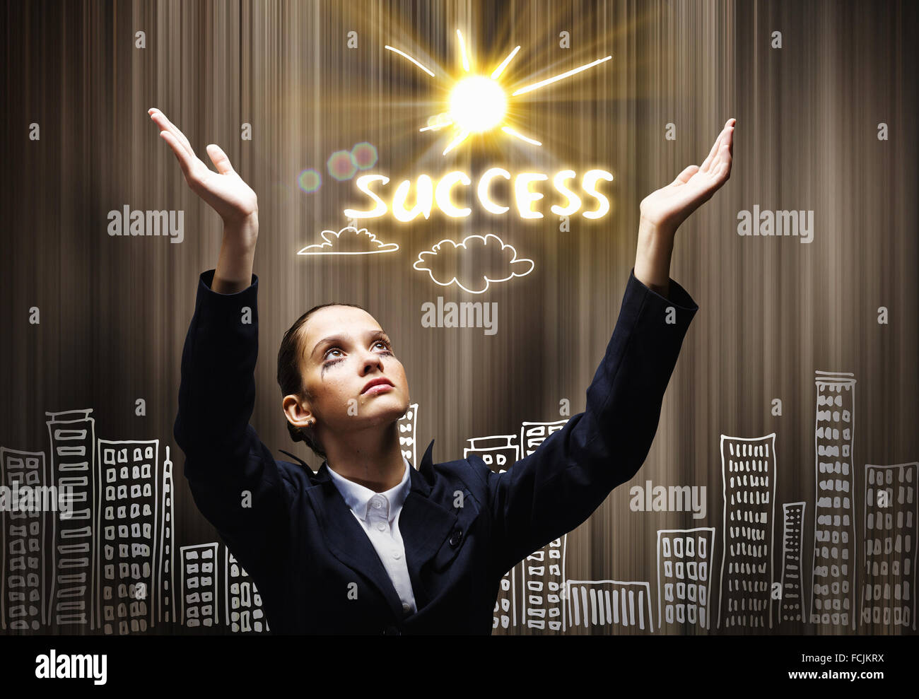 Young crying businesswoman not loosing faith in success Stock Photo - Alamy