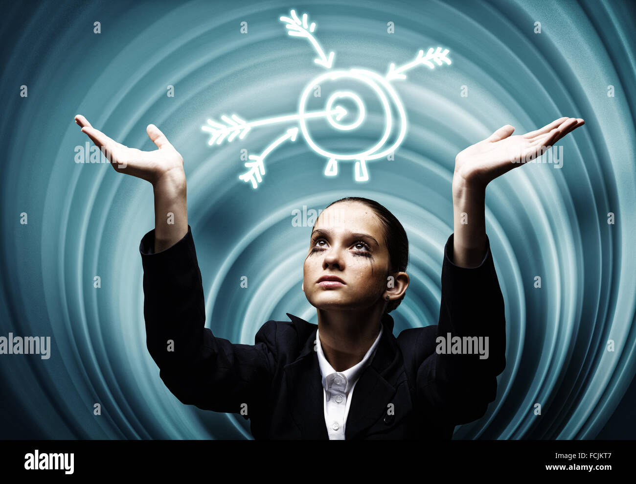 Young crying businesswoman not loosing faith in success Stock Photo - Alamy