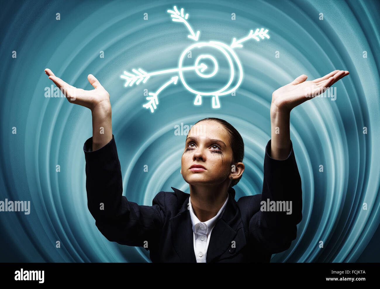 Young crying businesswoman not loosing faith in success Stock Photo - Alamy