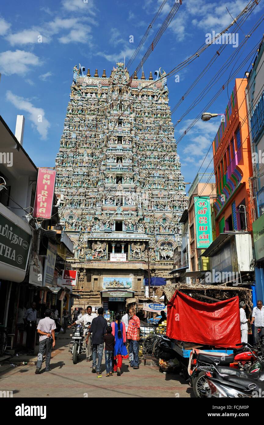Minakshi India Hindu Temple Tamil Nadu Asia Tower Stock Photos ...