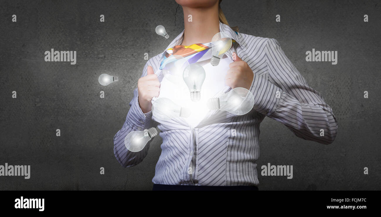 Woman tearing open shirt hi-res stock photography and images - Alamy