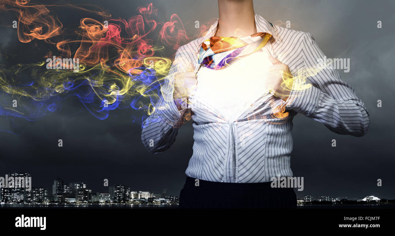 Woman tearing open shirt hi-res stock photography and images - Alamy