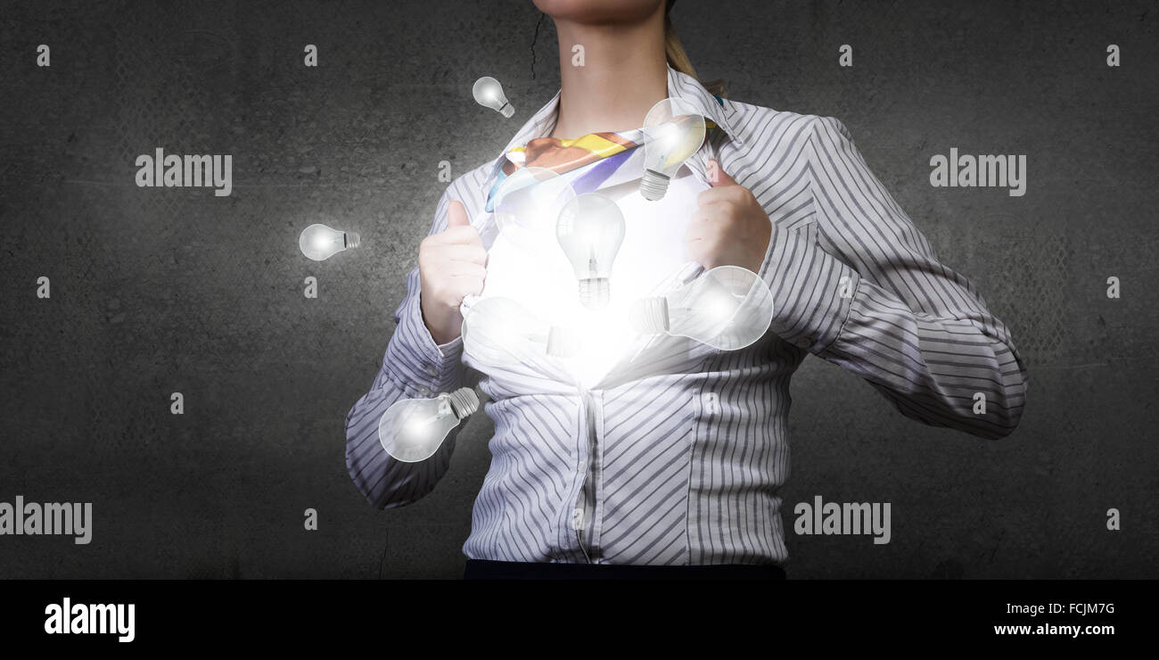 Woman tearing open shirt hi-res stock photography and images - Alamy