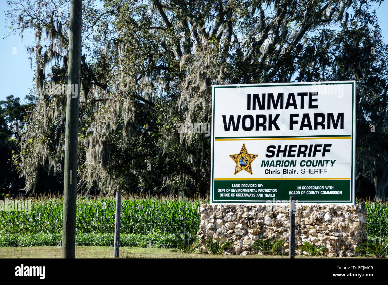 Florida,South,Silver Springs Shores,Inmate Work Farm,Marion County,sign ...