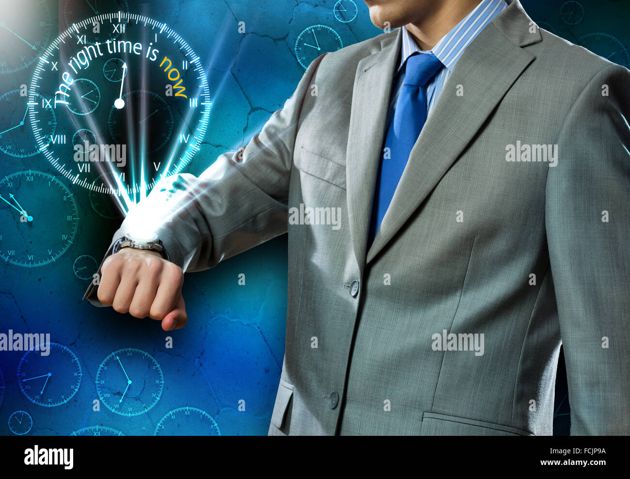Close up of businessman looking at watch at his wrist Stock Photo - Alamy