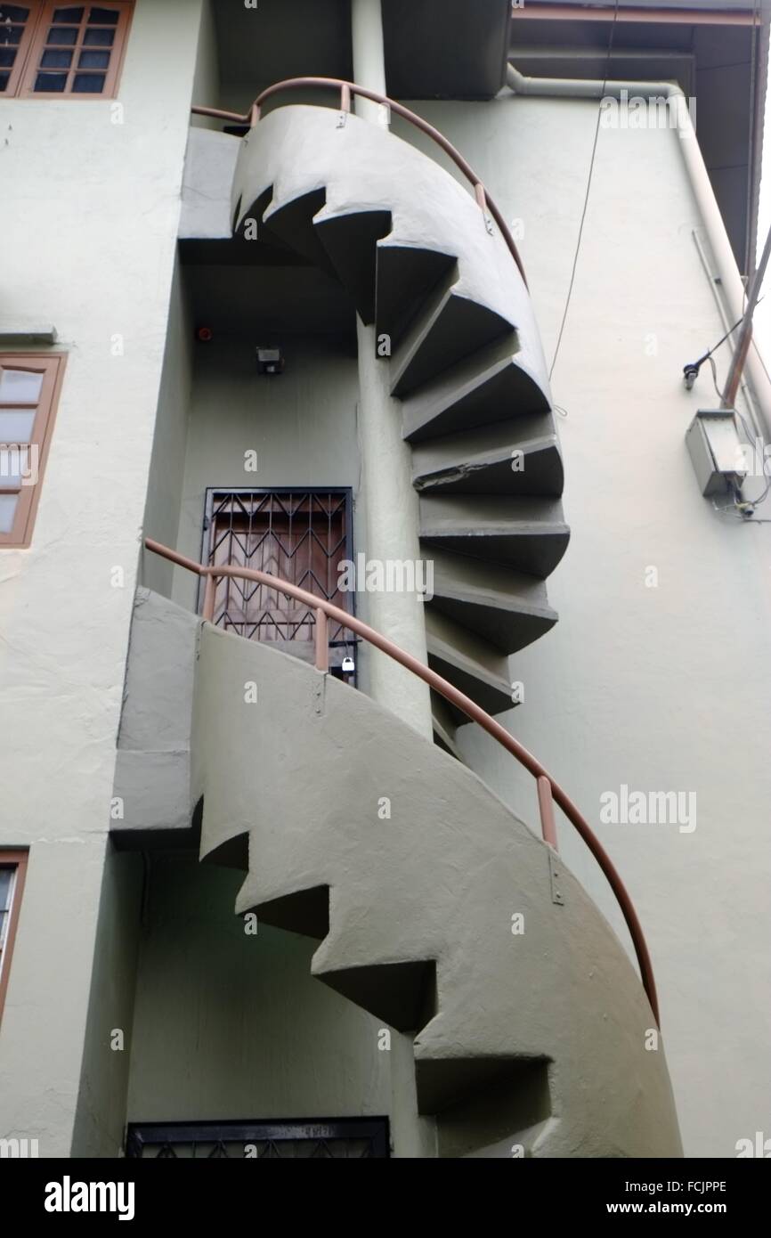 Cityscape, Twin Spiral Staircases, Padungan street, kuching, sarawak ...