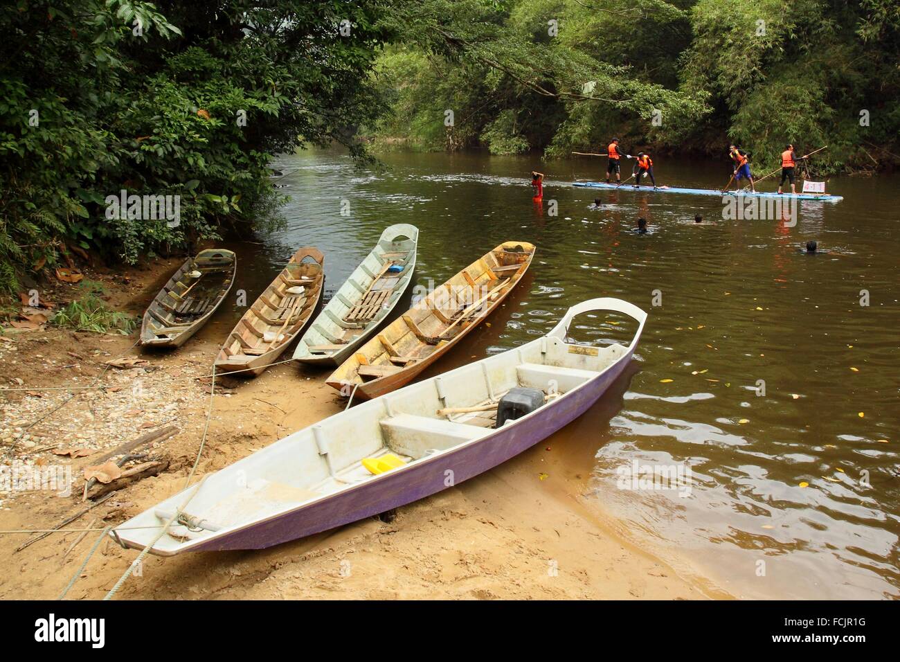 River bank at kampong Git, padawan division, Sarawak, Borneo Stock ...