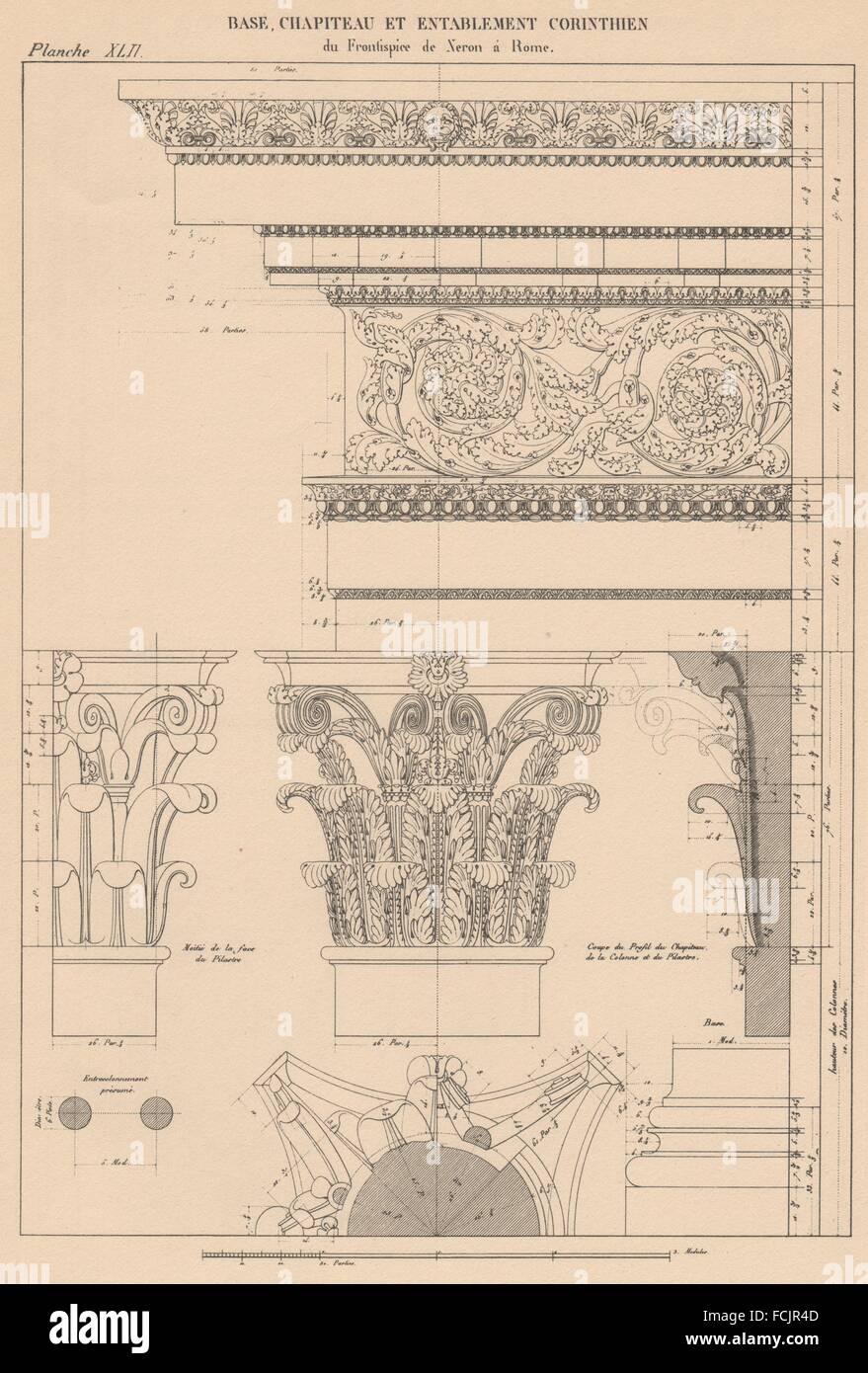 CORINTHIAN ARCHITECTURE: Frontispiece, Nero, Rome. Base Capital ...