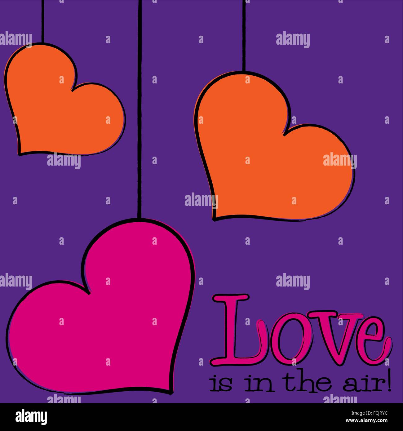 Bright hand drawn Valentine's Day card in vector format Stock Vector ...