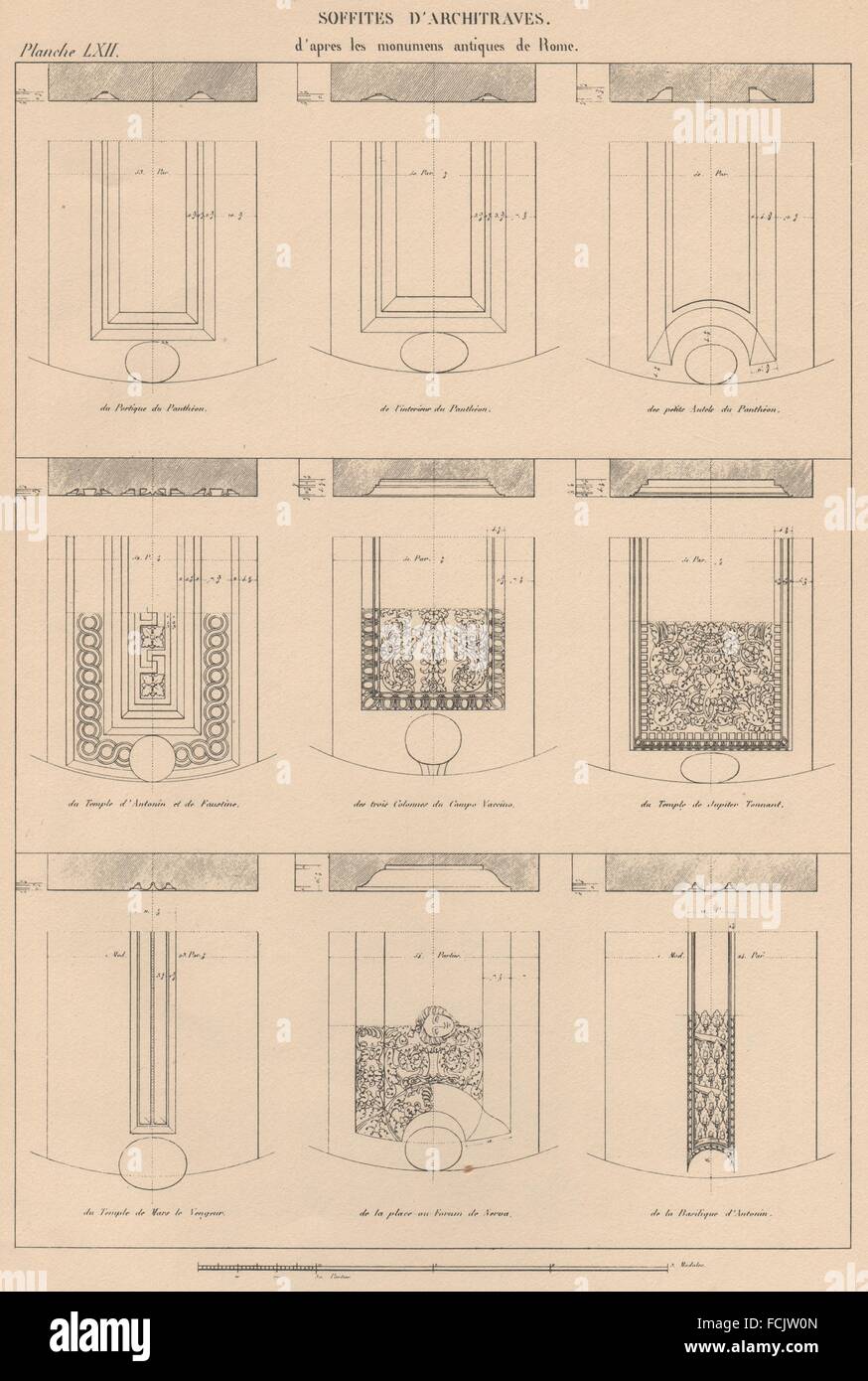 CLASSICAL ARCHITECTURE: Soffits of Architraves, vintage print 1931 ...