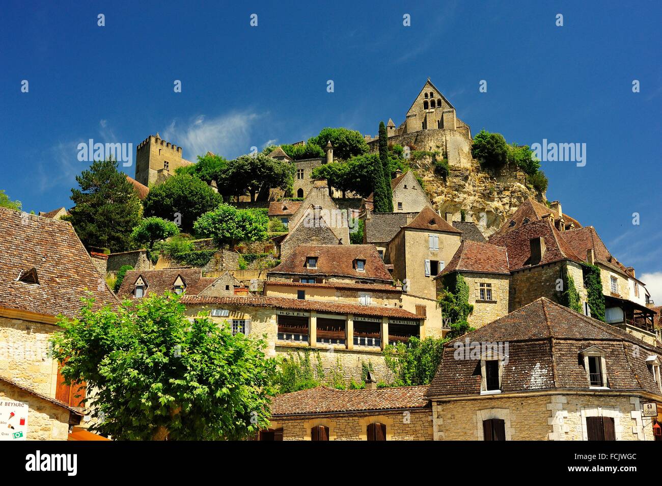Beynac with Beynac Castle, Dordogne Department, Aquitaine, France Stock ...