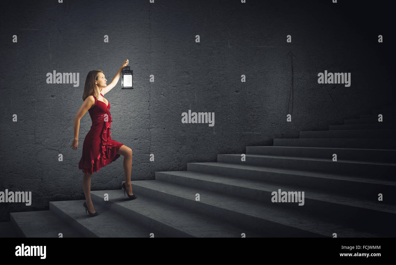 Red stair case hi-res stock photography and images - Alamy