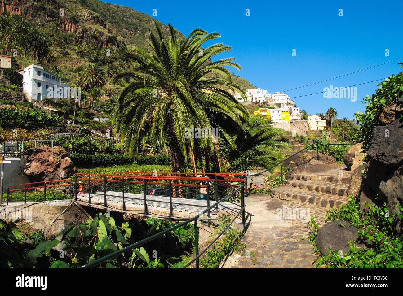 Hermigua-Valle Gran Rey path. La Gomera island Stock Photo - Alamy