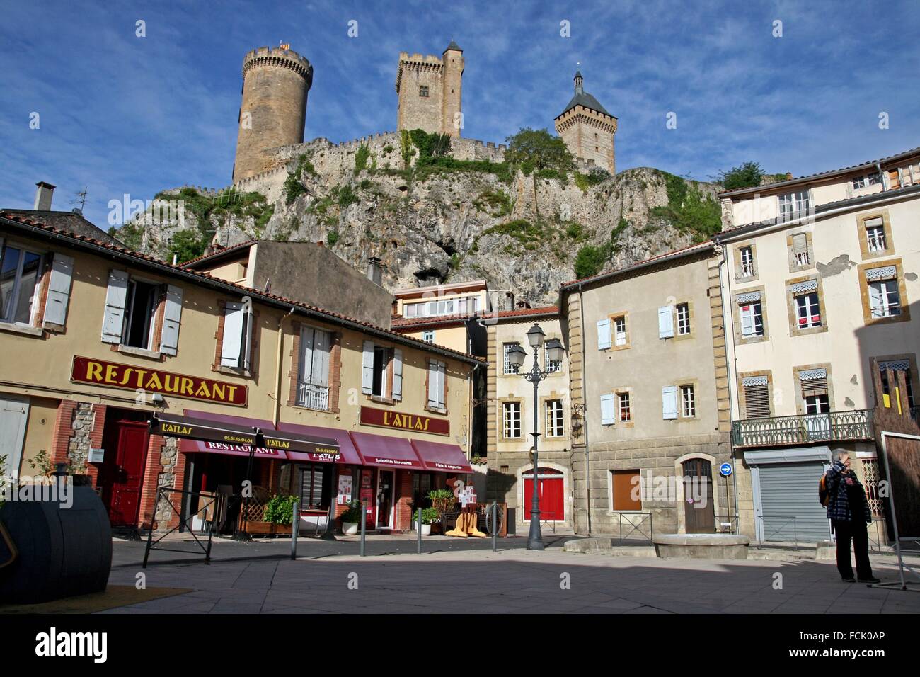 Square, Castle of Foix, Ariege, France Stock Photo - Alamy