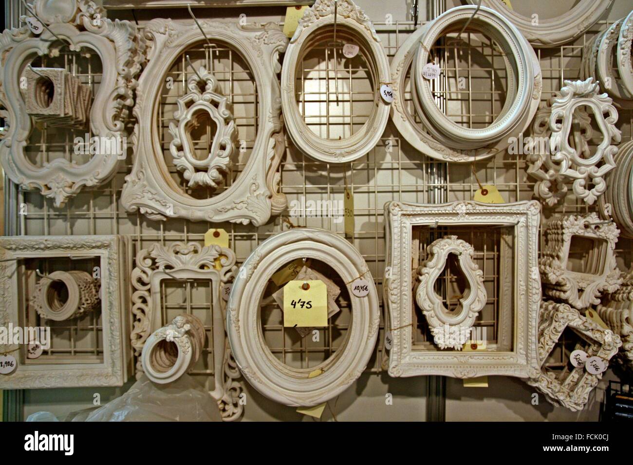 Display of decorative frames Stock Photo - Alamy