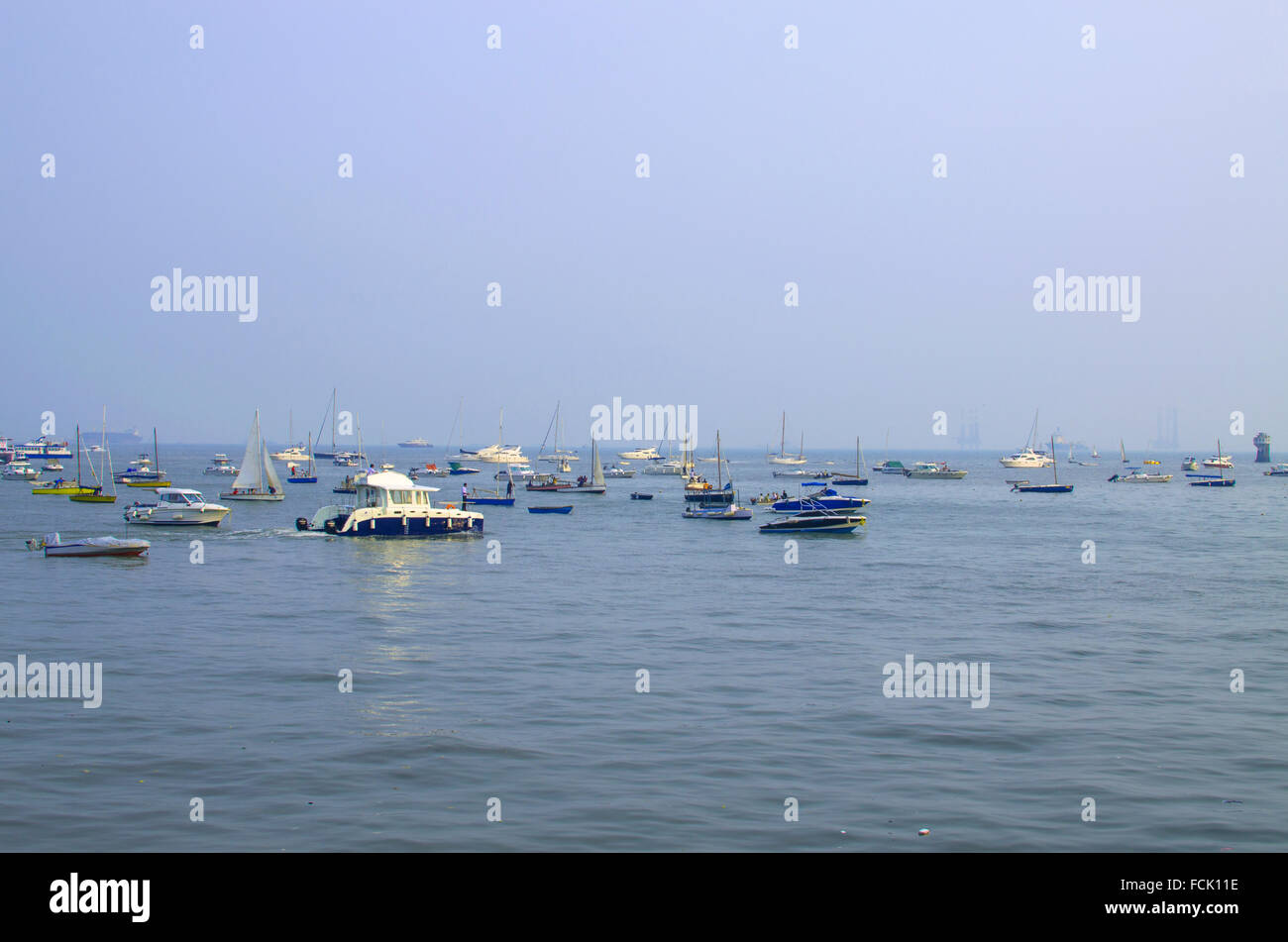beautiful sea landscape with yachts and boats Stock Photo - Alamy