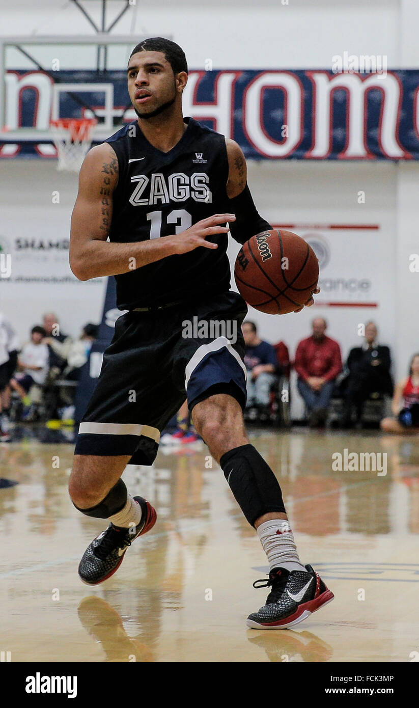 Moraga CA. 21st Jan, 2016. Gonzaga G # 13 Josh Perkins game stats hit 6 ...
