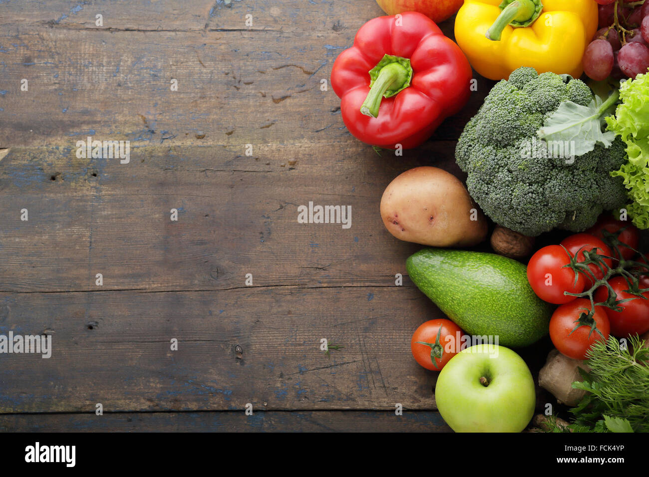 fresh food rustic background, vegetables Stock Photo - Alamy