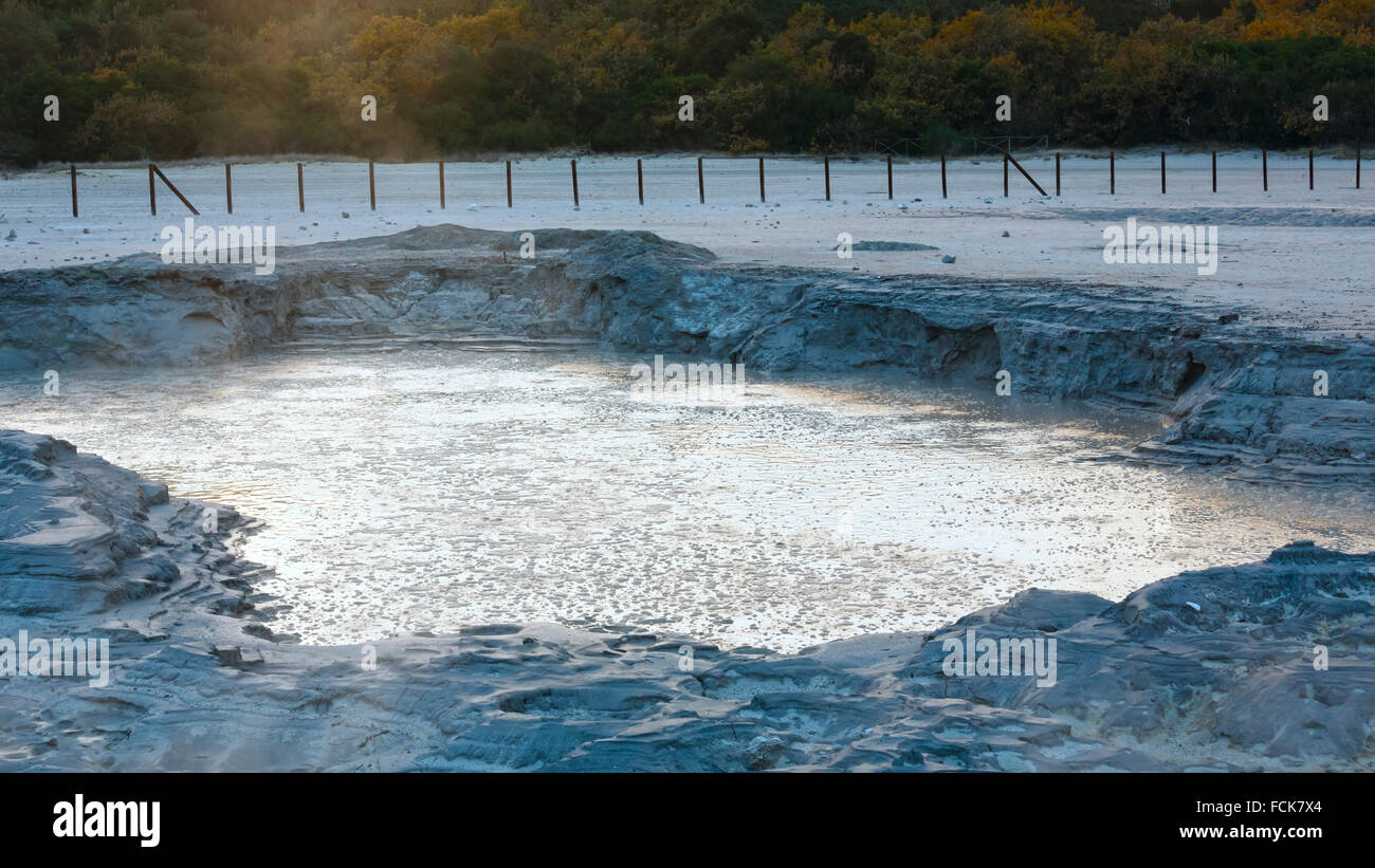 Mud pool. The Solfatara volcanic crater at Pozzuoli, near Naples Stock ...