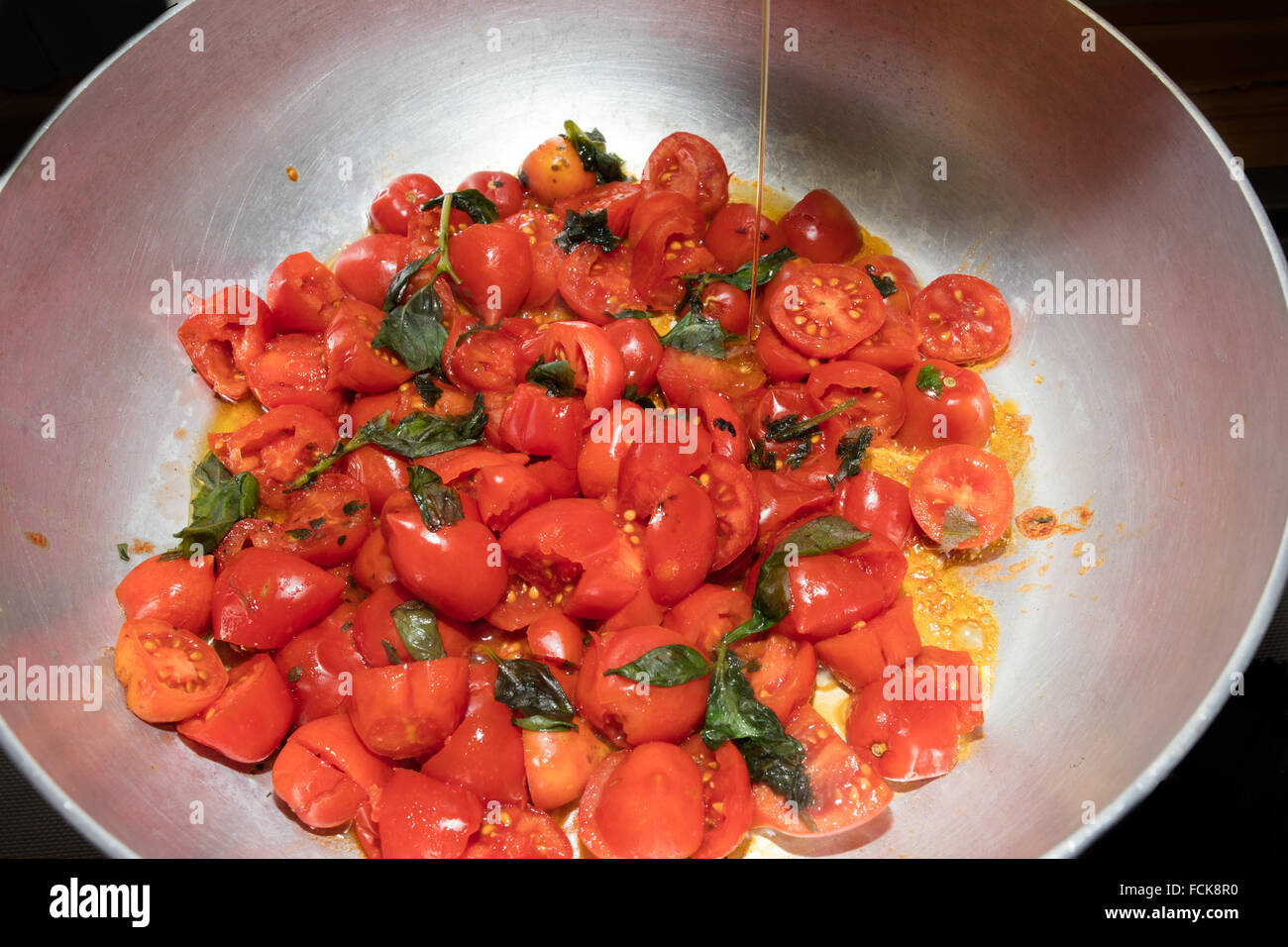 Tomato sauce with tomatoes of piennolo of Vesuvius, Naples Stock Photo ...