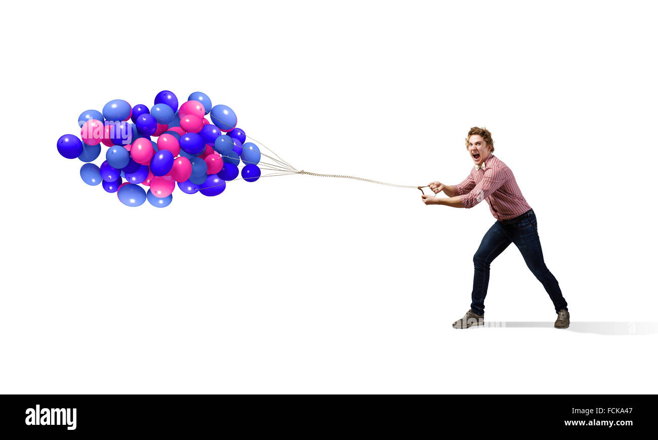 Helium balloons man hi-res stock photography and images - Alamy