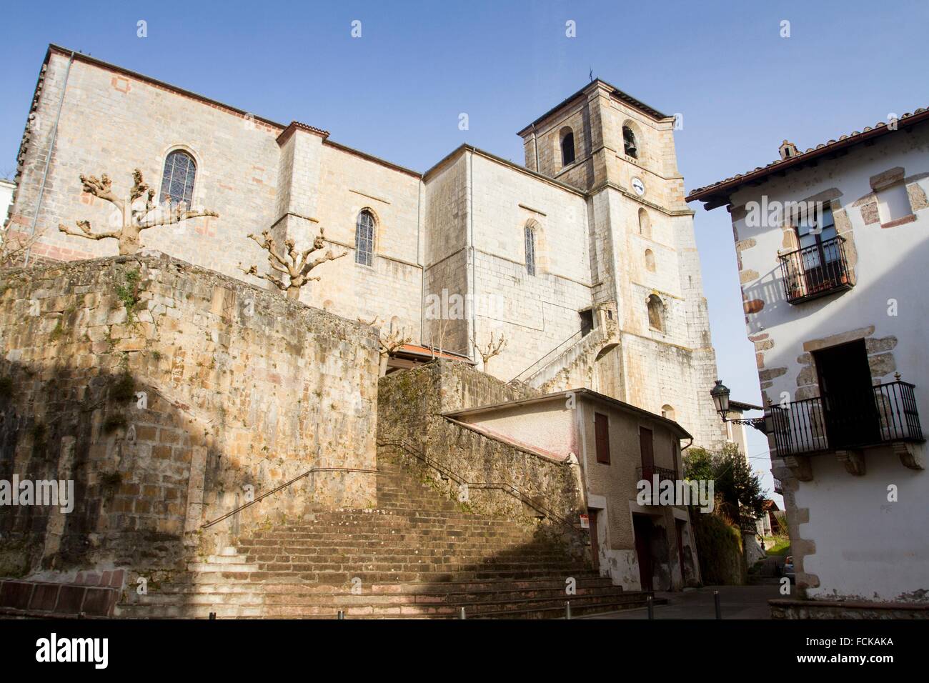 San Esteban church, Bera, Navarre, Spain Stock Photo - Alamy