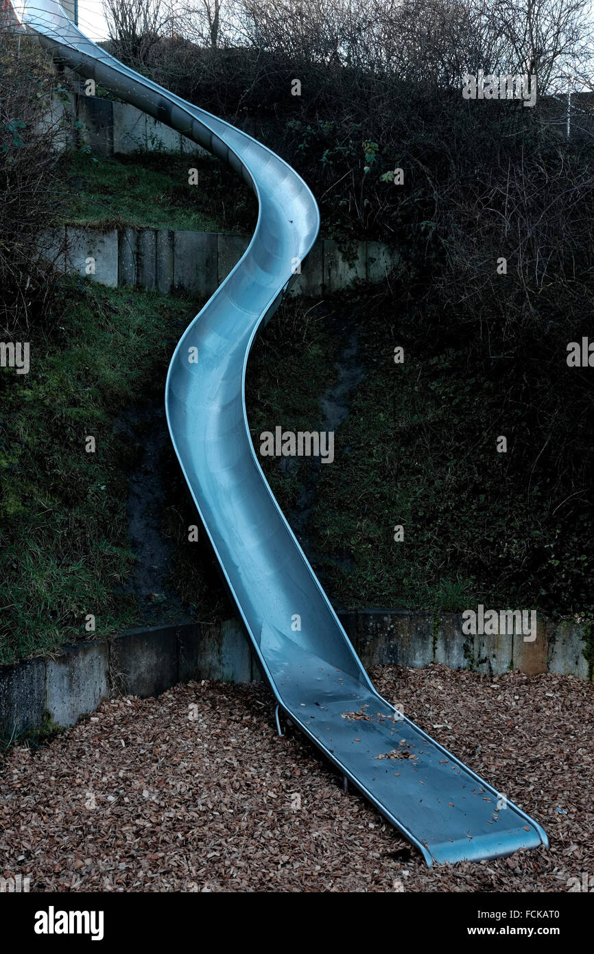 Metal shute at hillside Stock Photo - Alamy