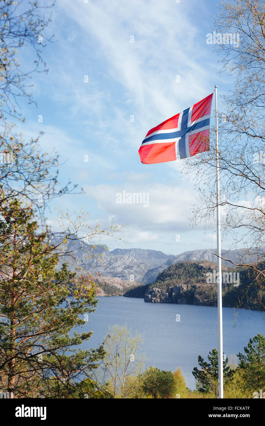 Norway, Stavanger, Norwegian national flag Stock Photo - Alamy