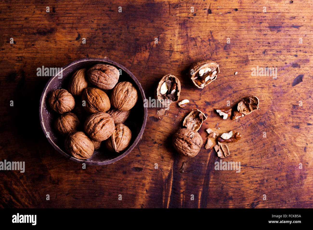 Walnut on wood hi-res stock photography and images - Alamy