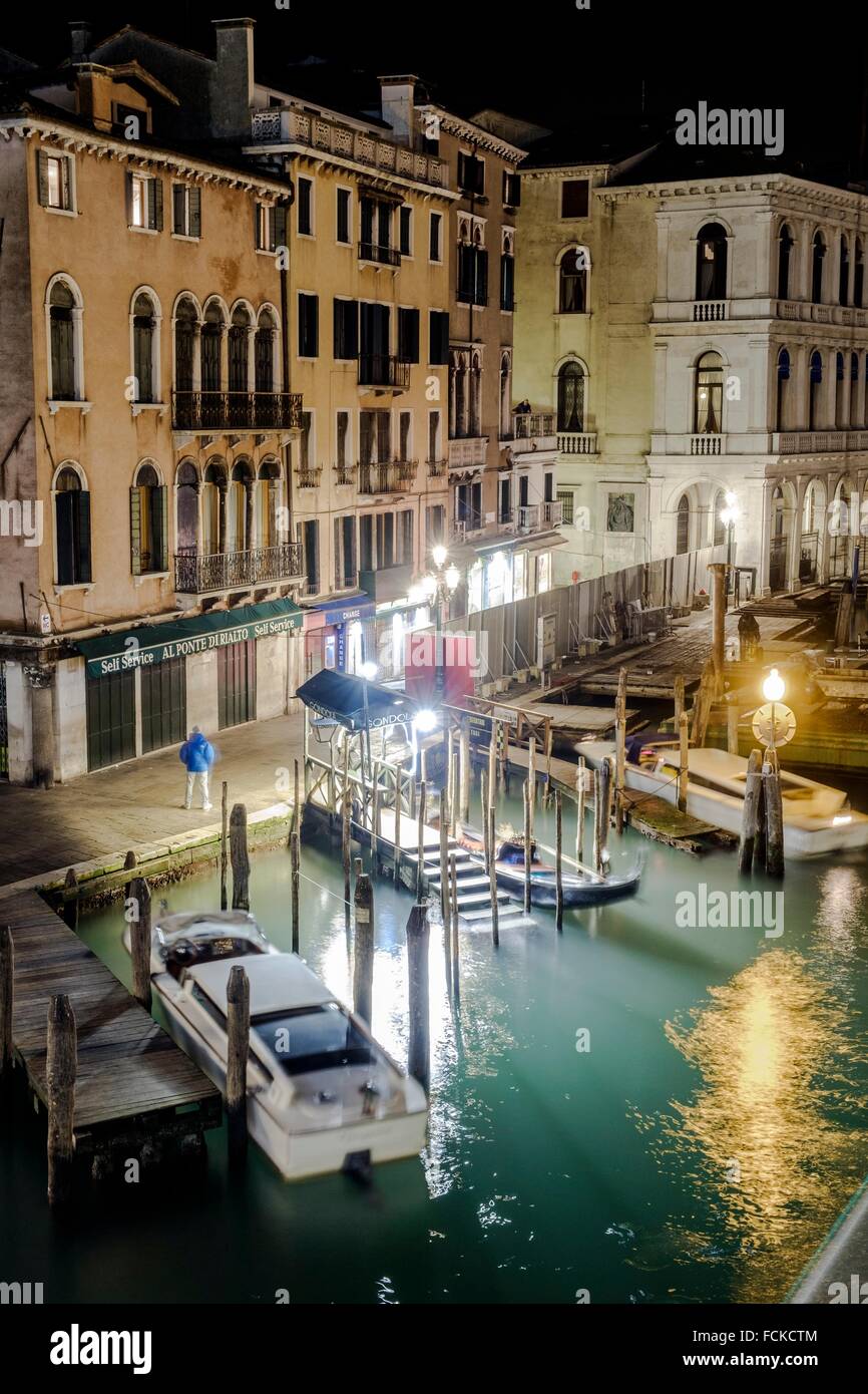 Grand Canal, Venice by night, World Heritage Site, Italy, Europe Stock ...