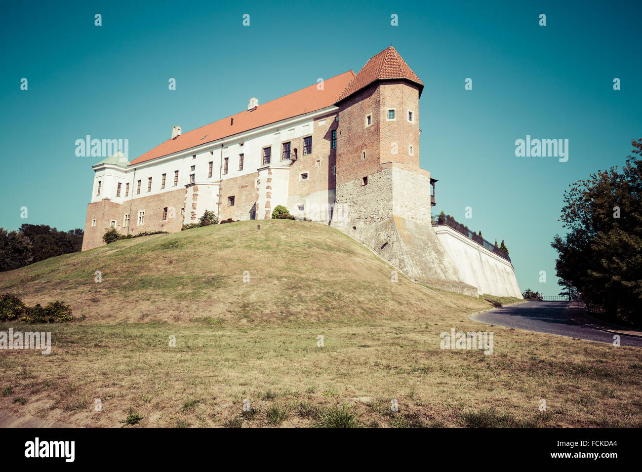 Old castle from 14th century in Sandomierz is located by Vistula river ...